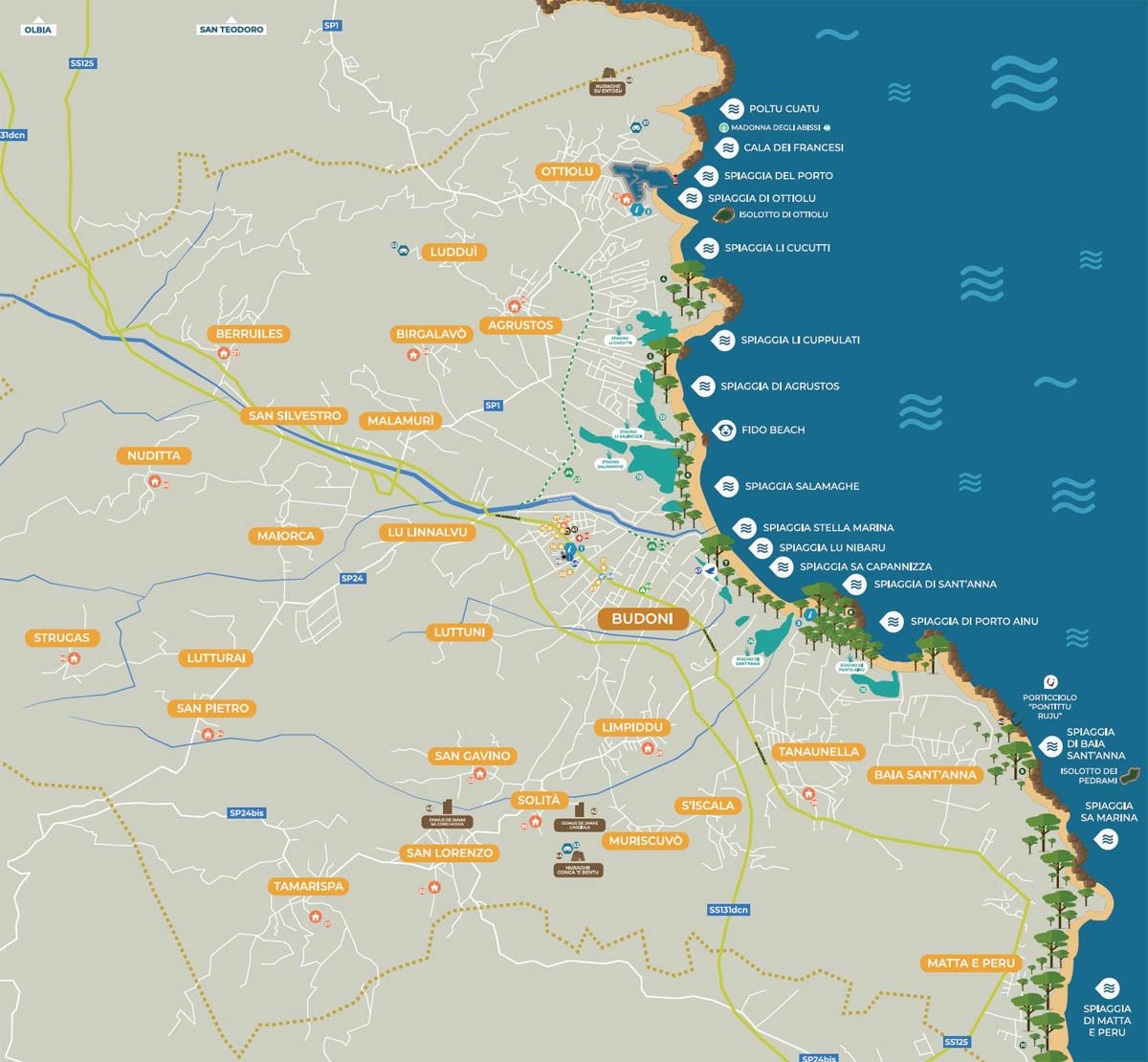 Spiagge di Budoni, Sardegna: Mappe, Foto e Servizi - Sardegna in Blog 2025