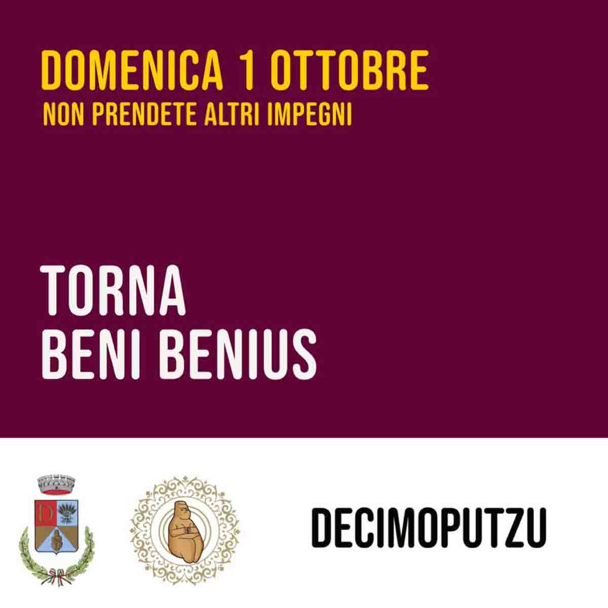 Beni Benius Decimoputzu 2023: scopri il programma del 1 ottobre!